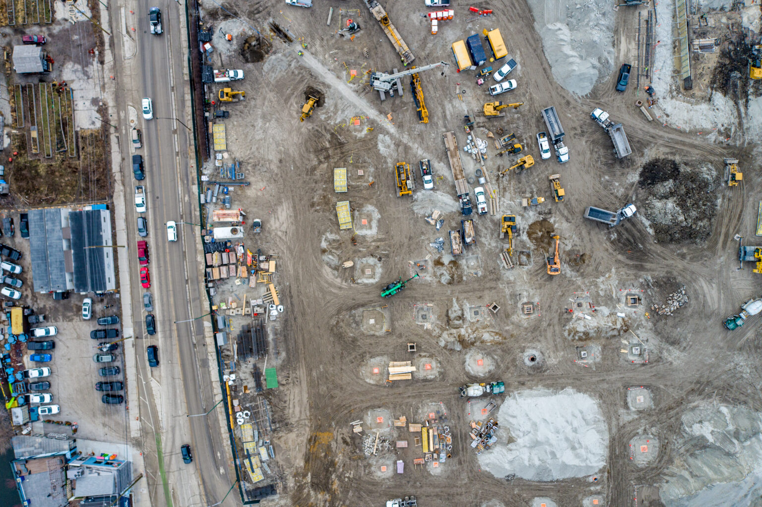 Drone View of Construction Progress for Chicago's First Multi-Story Warehouse at 1237 W ...
